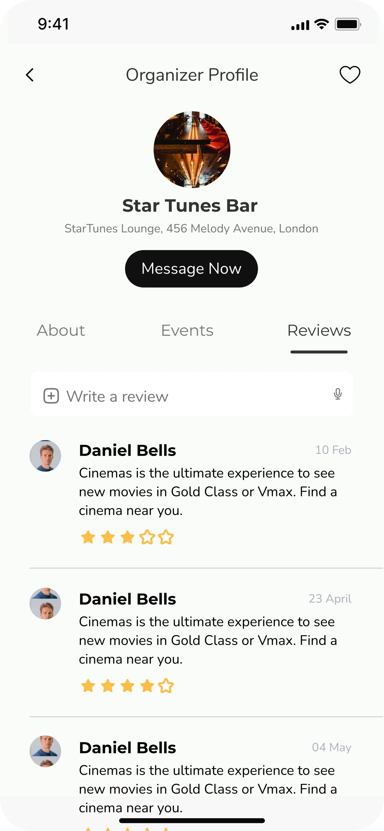 Ques : Event Management